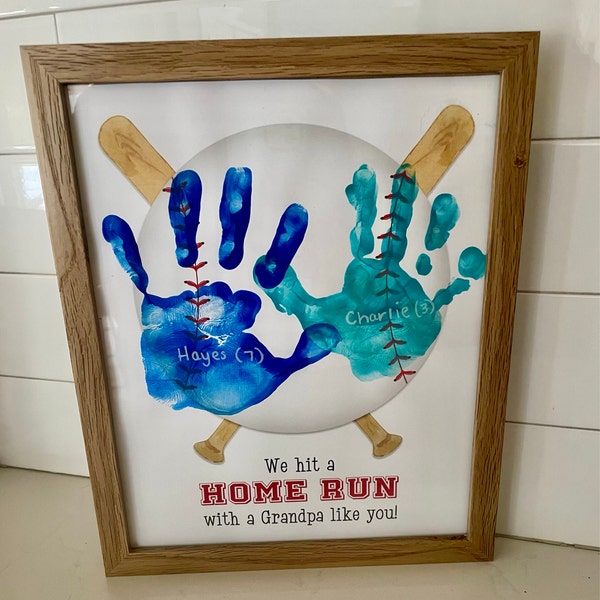 Baseball Grandpa Gift, Handprint Art Project for Kids, Handprint ...