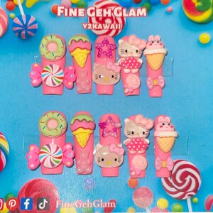 Barbie Gloss Barbie Nails Glitter Nails Pink Nails Custom Press Ons - Etsy