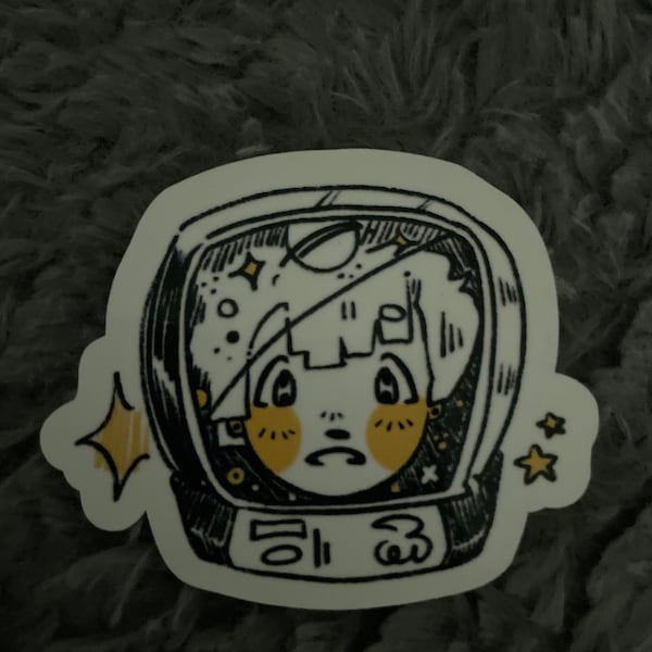 Space Girl Waterproof Sticker! - Etsy