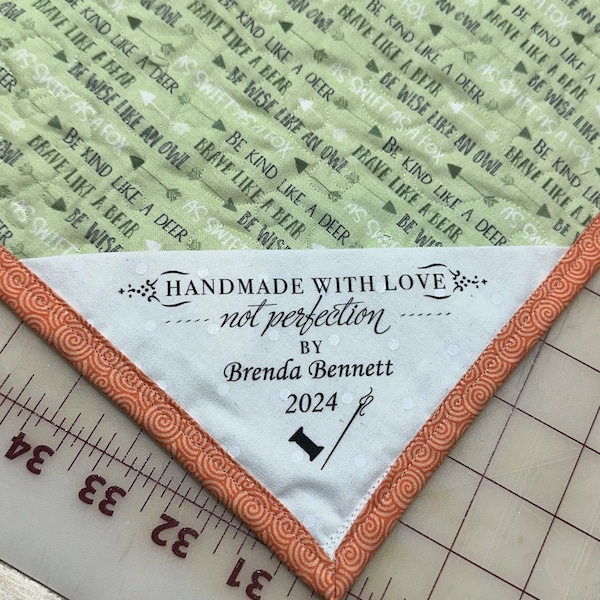 Printable Corner Quilt Labels: Handmade With Love DIY (digital Download ...