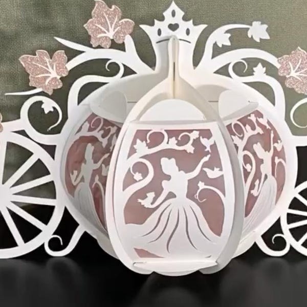 Princess Lantern PDF, SVG, Studio Template - DIY Princess Paper Cut ...