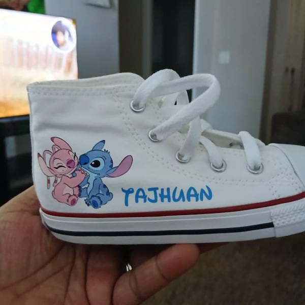 Stitch Angel Converse Personalized High Tops Sneakers for Girls - Etsy