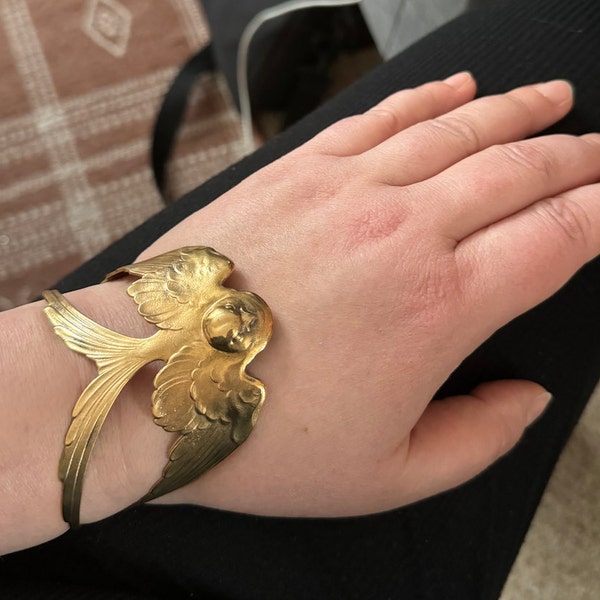 Swallow Bracelet in Polished Brass - Etsy