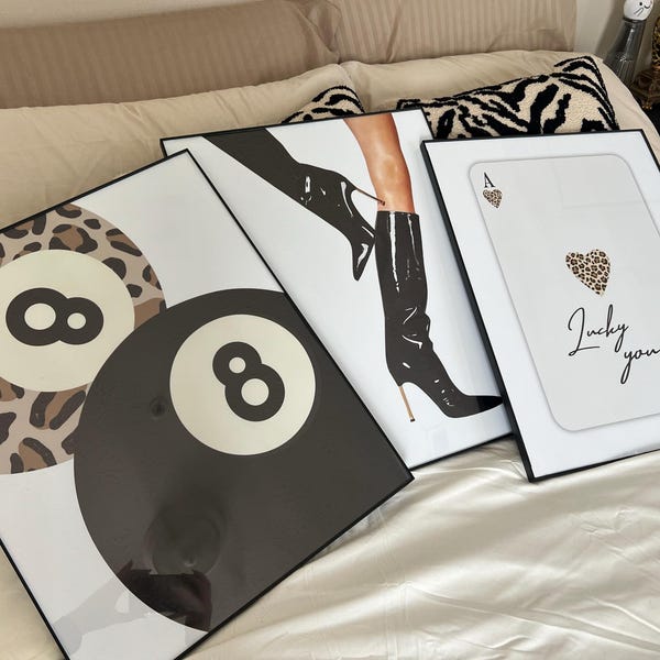 Pastel Pink and Baby Blue Wall Gallery for Bedroom Trendy Retro ...