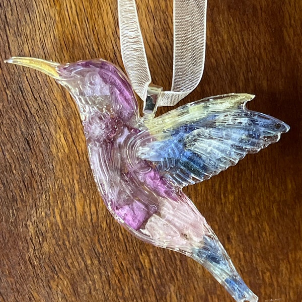 Hummingbird Dried Flower Ornament: Funeral Memorial Keepsake - Etsy