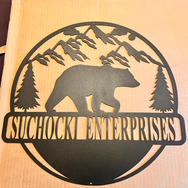 Personalized Bear Metal Sign, Personalized Bear Sign, Metal Sign, Bear ...