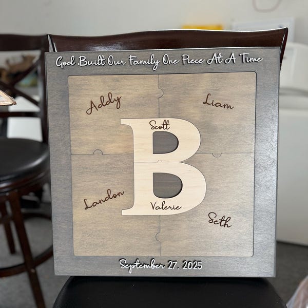 Unity Ceremony Puzzle, Rustic Style Puzzle, Removable Puzzle Pieces ...