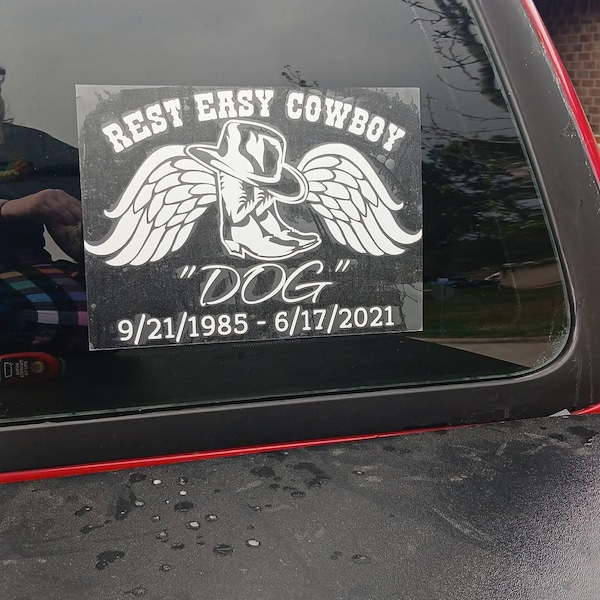 Fly High Cowboy | in Loving Memory Memorial Vinyl Decal Sticker Western ...