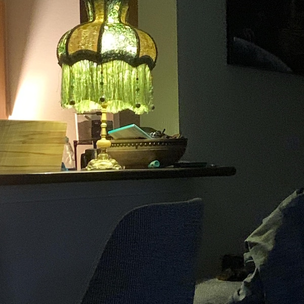 French Vintage Green Tassel Lace "enchanted Forest" Table Lamp ...