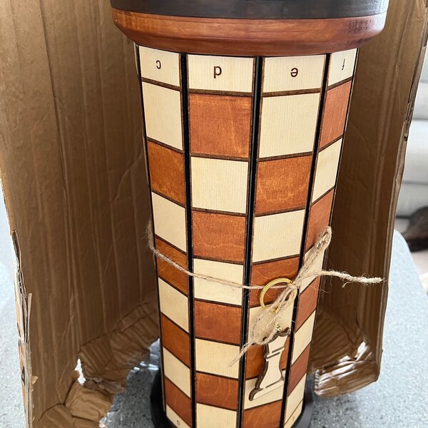 Handmade Wooden Chess Set in the Form of a Rook. Chess Tower. Playfield ...