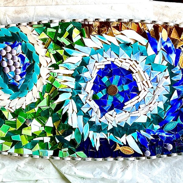 Music Note Mosaic Glass Art Wall Hanging Rock and Roll Kids Room Gift ...