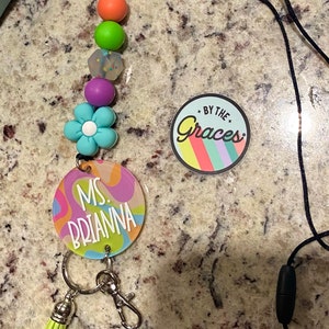 Groovy Sparkly Lanyard Personalized Lanyard for Badge 80's Lanyard ...