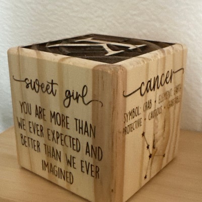 Engraved Wooden Baby Birth Block Keepsake Personalised Nursery Decor ...