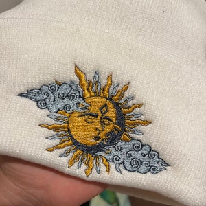 Blue Butterfly Beanie Handmade Embroidered Toboggan Boho - Etsy