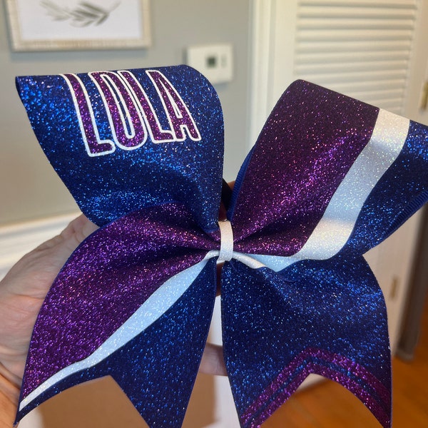 Stripe and Chevron Glitter Cheer Bow - Etsy
