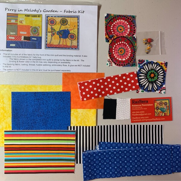 PERRY FABRIC KIT – Raw Edge Applique – Wonky Bird – Mini Quilt ...