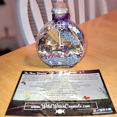 Home Blessing Witch Bottle Herbal Blessing Yule Decor House Protection ...