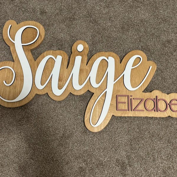 Freestanding Wooden Name Cutouts, Wooden Letters, Name Sign, Baby ...