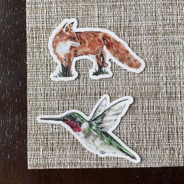 Fox Vinyl Sticker, Woodland Animal Water Bottle Sticker, Red Fox Laptop ...