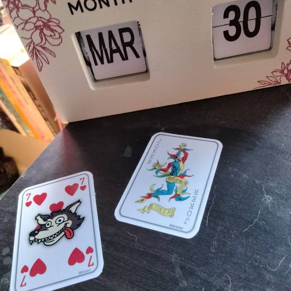 AIB Joker and Seven of Hearts Sticker/ Wolf and Sheep Game / Playing ...