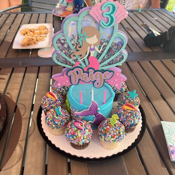 Mermaid Cake Topper, Cake Topper, Mermaid Topper, Light Pink - Etsy