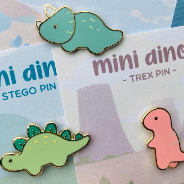 Dinosaur Enamel Pins, Mini Dinos, Dinosaur Jewelry, Cute Dinosaur Charm ...