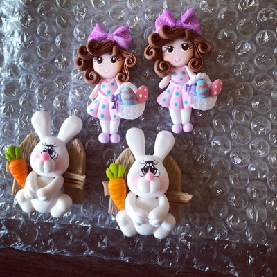 Easter Floral Doll Girls Clay Clays for Bows - Etsy