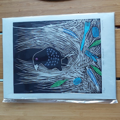 Wombat Linocut Print / Australian Animal / Black and White / Australian ...