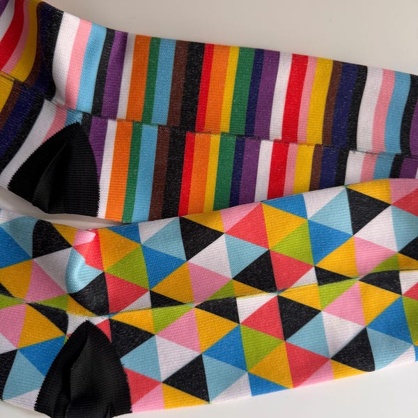 Genderfluid Pride Socks | Genderfluid Flag Triangles Sublimation Socks ...