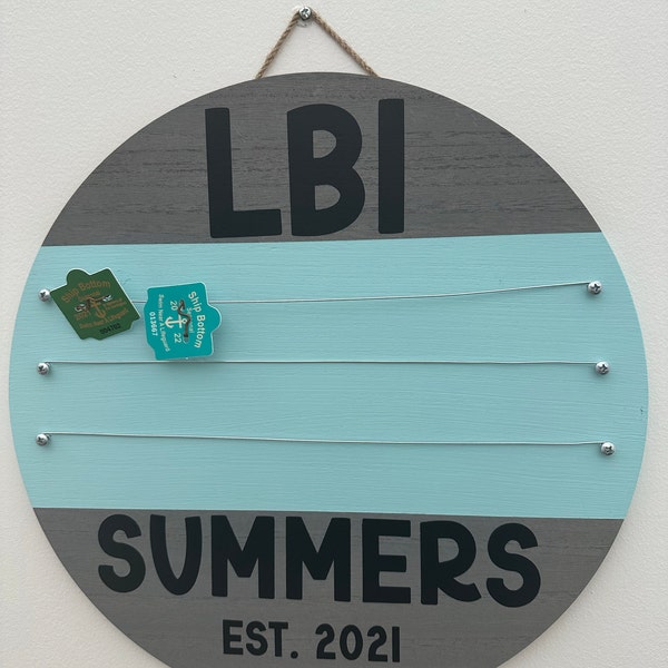 15” LBI Summers Beach Badge Holder/display - Round Door Hanger/sign - Etsy
