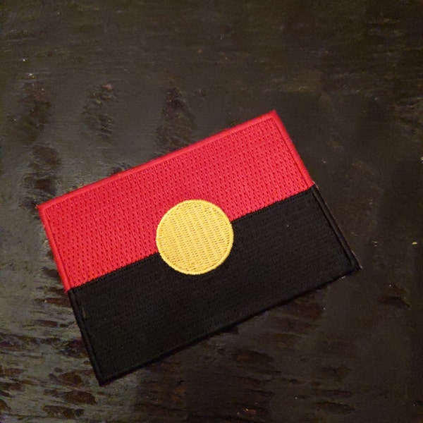 Australia Aboriginal Flag Patch: Embroidered Iron-on Applique (3.5x2.5-inches) - Etsy Australia