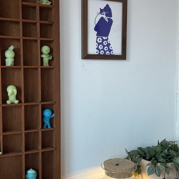 Pink A4 Sad Cat Poster - Etsy