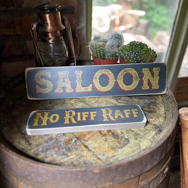NO RIFF RAFF Vintage Style Wooden Sign. Handmade Retro Home Gift - Etsy