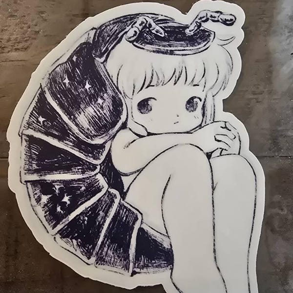 Bug in a Ball Sticker | Creepy Cute Isopod Girl Art on Waterproof Vinyl ...