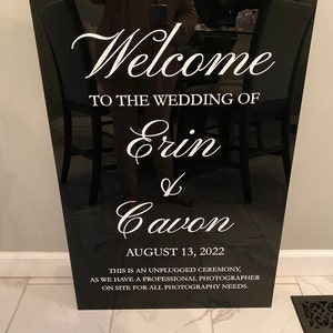 Acrylic Wedding Welcome Sign Bride and Groom Modern Decor | Etsy