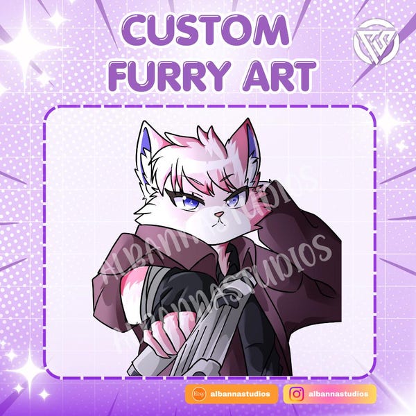 Custom Drawing Anime Character Furry Commission, Fursona, Anthro, Furry ...