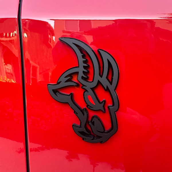 Angry Goat Car Emblem Badge Custom Red Black New - Etsy