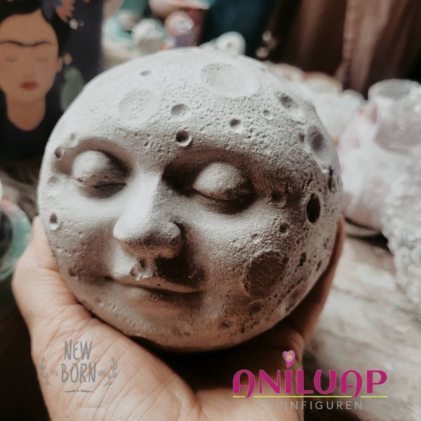 BIG Full Moon Sphere With Face 3D Silicone Mold, Candle Mould, Planet ...