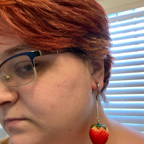 Strawberry Ear Weights / Ear Hangers 6g 2g 0g 00g (4mm+) Gauges,fruit ...