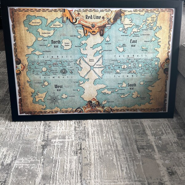 Anime One Piece World Map, Canvas Map, World Map, Canvas Scroll ...