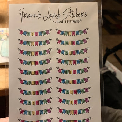 Birthday Banner Stickers, Birthday Planner Stickers, Birthday Reminder ...