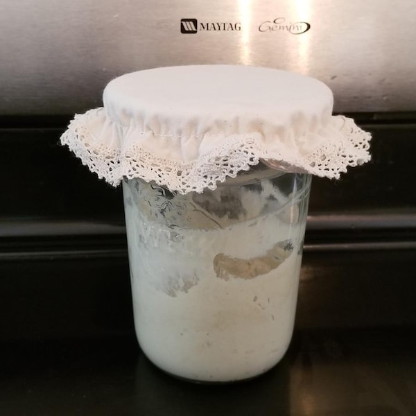 Muslin & Lace Large Bowl Cover / Sourdough Proofing Basket Bonnet ...