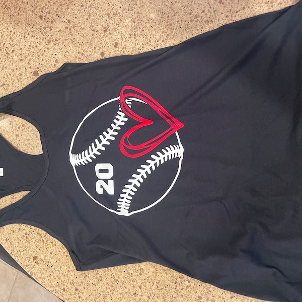 Personalized Baseball Tank, Custom Baseball Number Racerback Tank Top ...