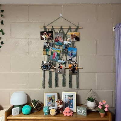 Macrame Photo Hanger, Boho Twine Photo Display, Collage Dorm Wall Decor ...