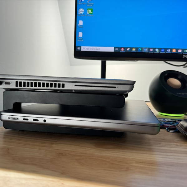 Under Desk Double Decker Laptop Holder Mount | Fits Double the Laptops ...