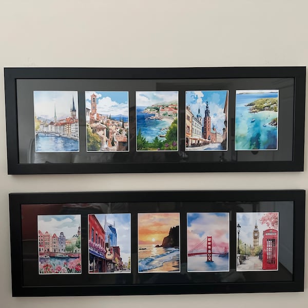 5x7 - 3 4 5 6 7 8 9 Opening Black Picture Frame With Multi Opening ...