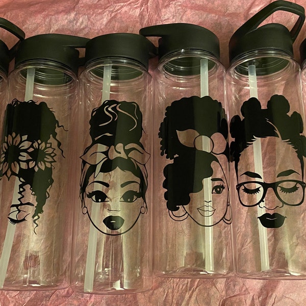 Lori Afro Woman Face Vinyl Decal|african American Woman Decal| Wine ...