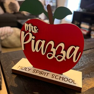Personalized Apple Name Plate Teacher Name Plate Back to - Etsy