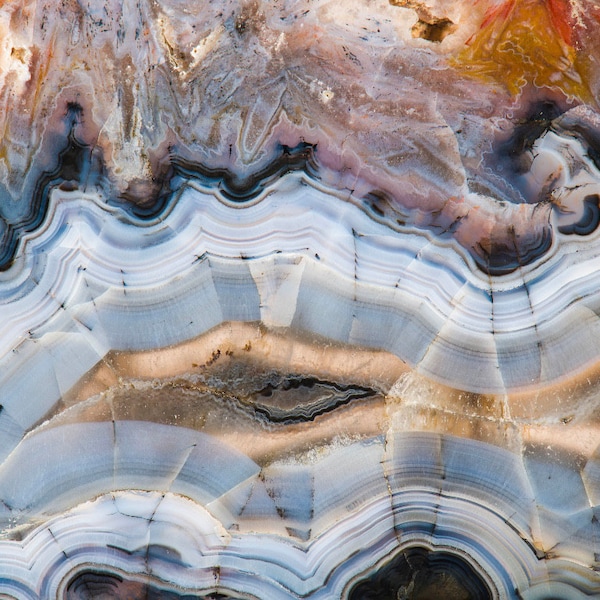 Blue and Green Banded Thunderegg Agate, Crystal Thunderegg Achat ...