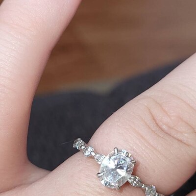 Gorgeous 15 Pcs Simulated Cluster Engagement Ring 2CT Center - Etsy